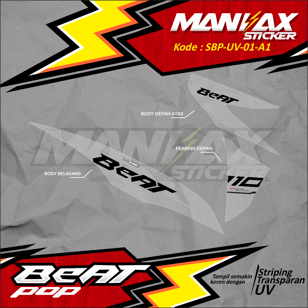 Jual Striping UV Transparan Beat POP 2016 Motif Malay Terbaru - Kode ...