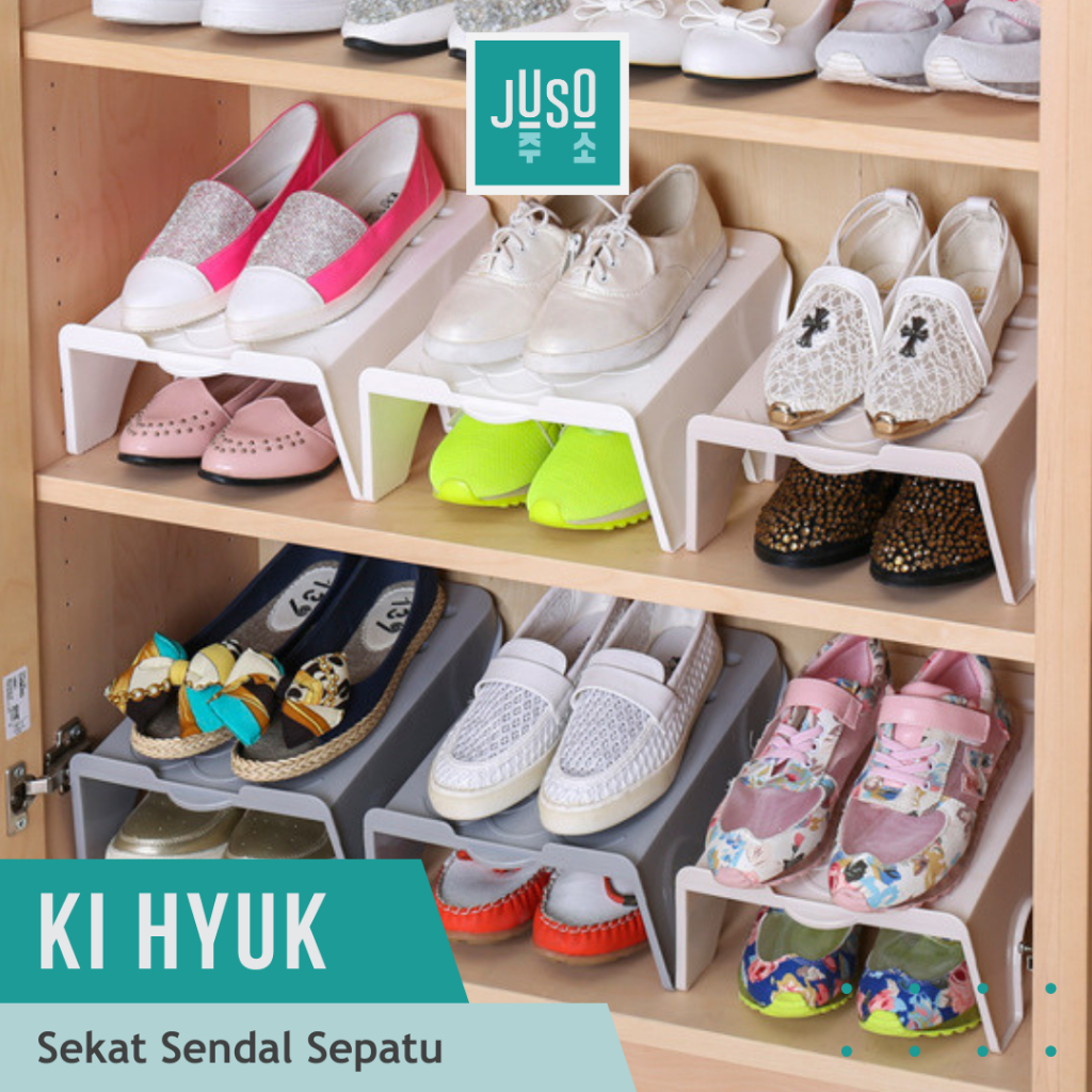 Jual 【JUSO】KI HYUK Organiser Sepatu Praktis Wadah Tingkat Sendal Mudah ...