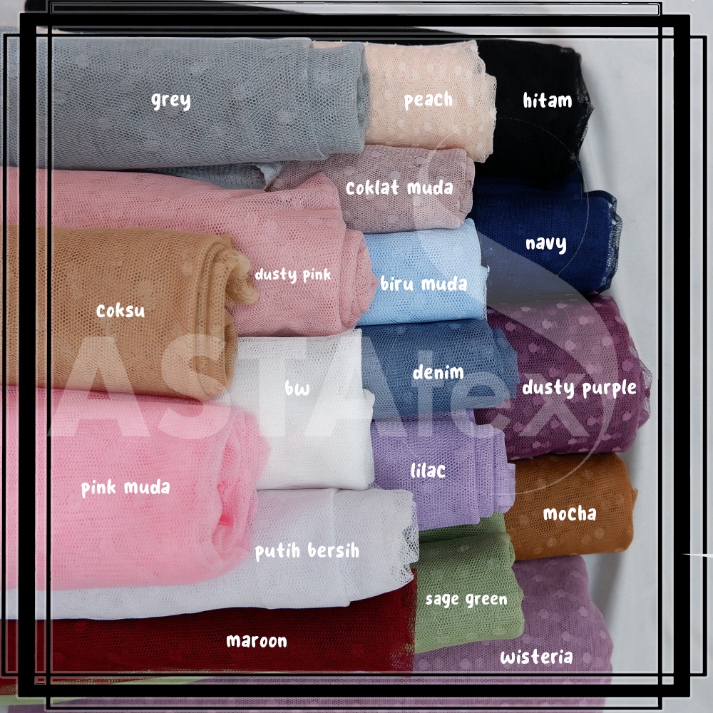 Jual (per meter) KAIN TILE POLKADOT HALUS/SOFT DOT TULLE | Shopee Indonesia