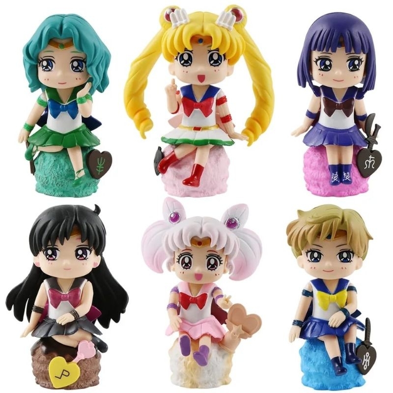 Jual SAILOR MOON FIGURE SET 6 MAINAN HIASAN TOPPER CAKE SAILORMOON ...