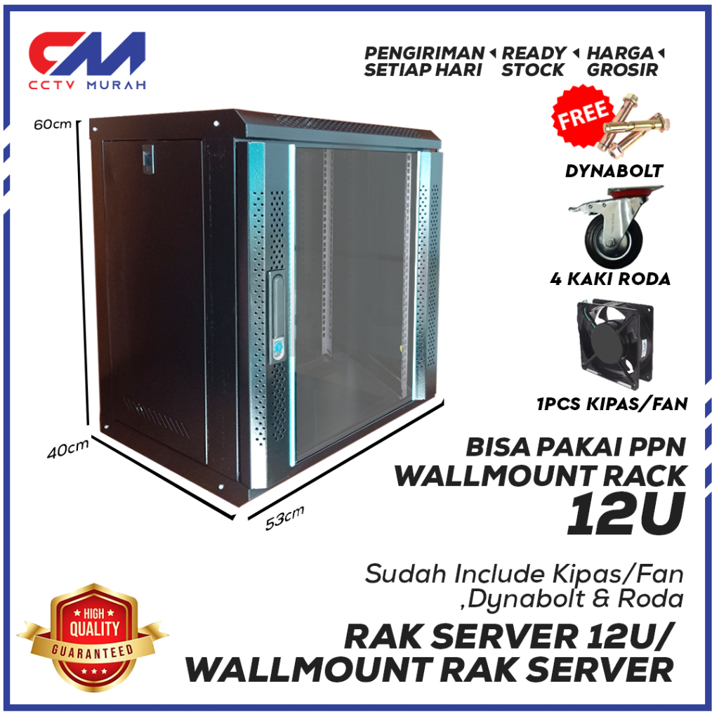Jual Wallmount Rack Server 12U/Rak Server Ukuran 12U Single Glass Door | Shopee Indonesia