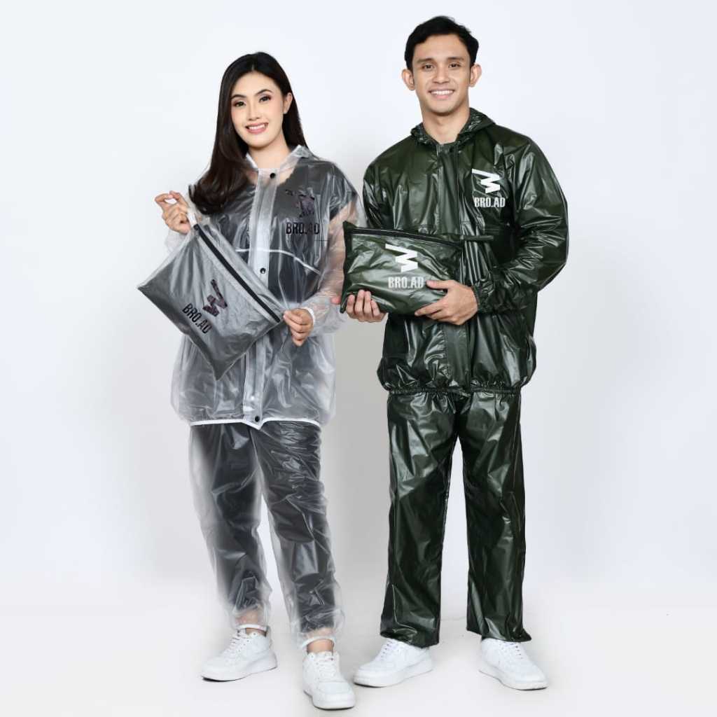 Jual Jas Hujan pria wanita Setelan Baju dan Celana mantel hujan Dewasa Tebal Lentur bahan pvc ...