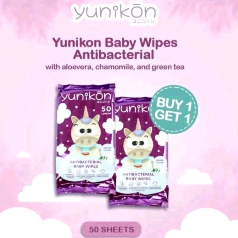 Jual [BARU ORIGINAL] Yunikon Antibacterial Baby Wipes 50s (100 Lembar ...