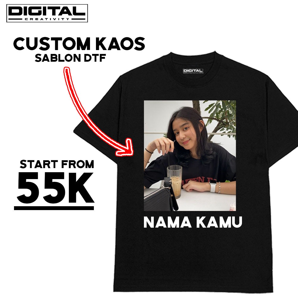 Jual Digital creativity Custom kaos bisa pakai nama dan foto / KAOS ...