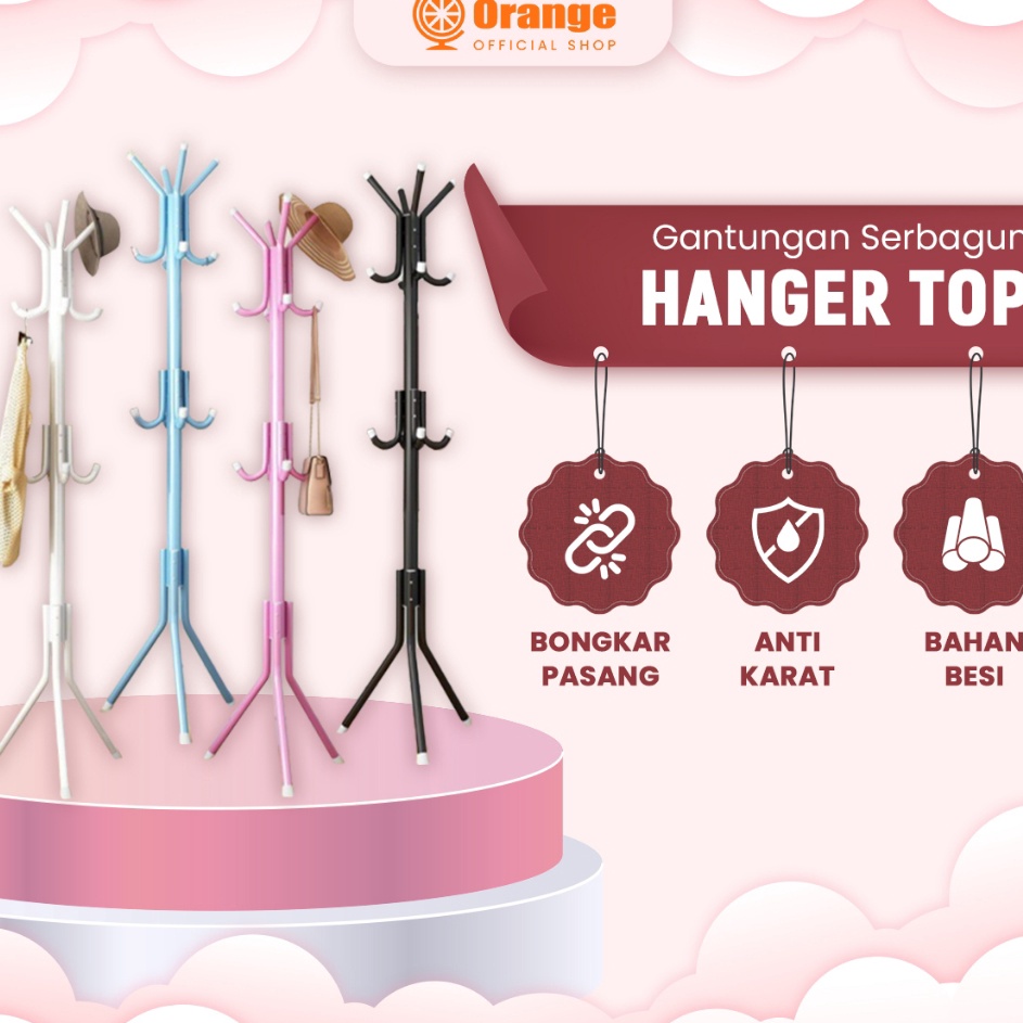 Jual modelTipe QES556 Orange Official Shop Coatrack Stand Hanger ...