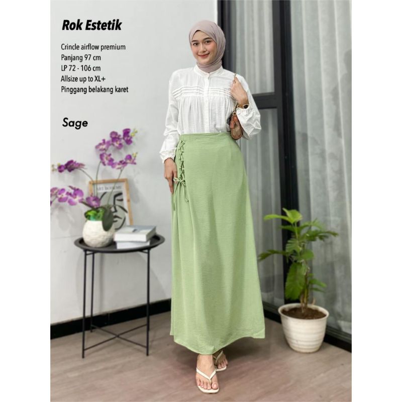 Jual ROK ESTETIK CRINKLE AIRFLOW TALI / Rok Crincle Airflow tali simpul ...