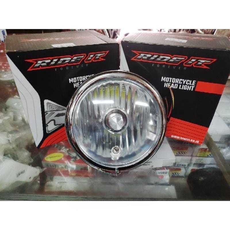 Jual REFLEKTOR JUTE H4 LAMPU DEPAN LED KACA DATAR 5,75 INCH CB GL ...