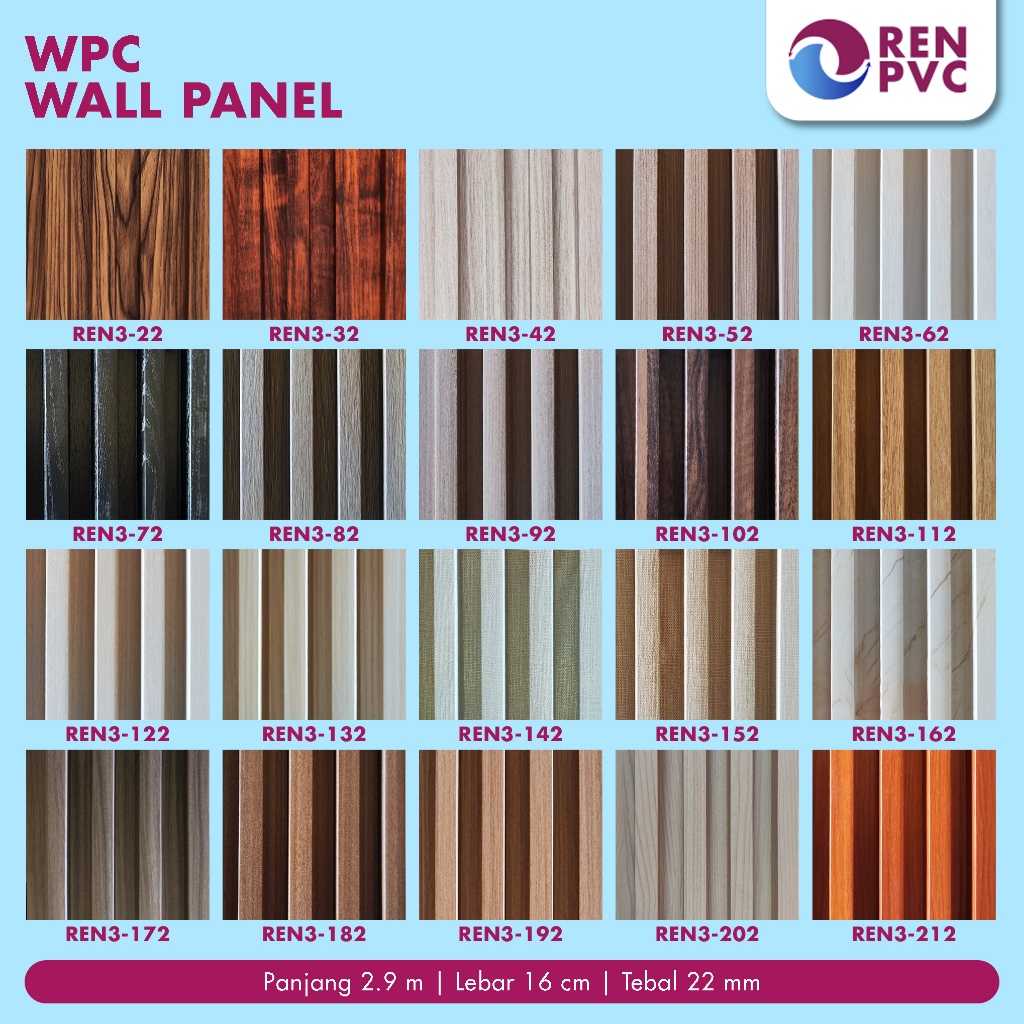 Jual REN PVC - Wall Panel WPC | 3D Wood Panel WPC 2CM | Shopee Indonesia