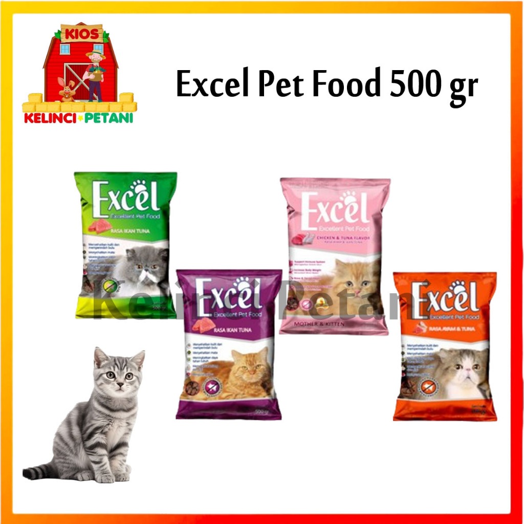 Jual Makanan Kucing Excel 500 GRMurahCatFood | Shopee Indonesia