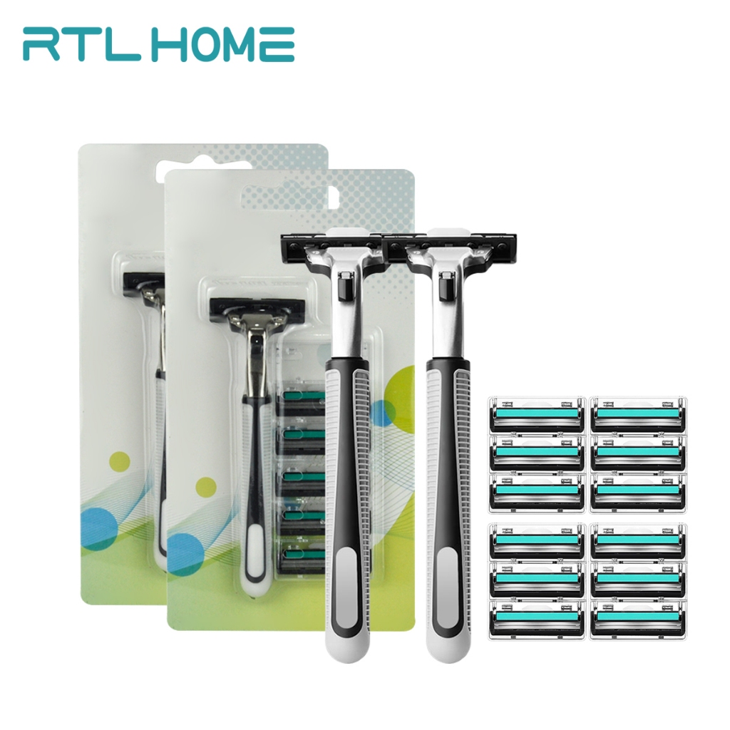 Jual RTL Pisau Cukur Manual 2 Set isi 12 pcs Pisau dua lapis Alat cukur ...