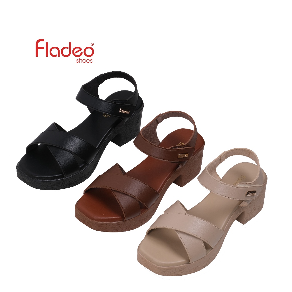 Jual Fladeo L23/LDT501-3RV/Sandal Wedges Tali Wanita [ Strap Slipper ...