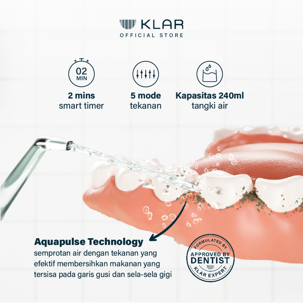 Jual KLAR Tooth Flosser Aquapulse - Water Flosser Untuk Membersihkan ...