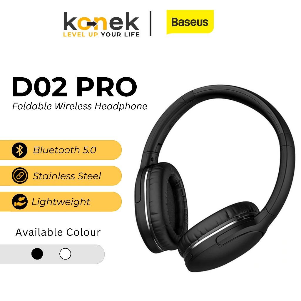 Jual Baseus D02 Pro Foldable Headphone Bluetooth Wireless/Wired V5.0 ...