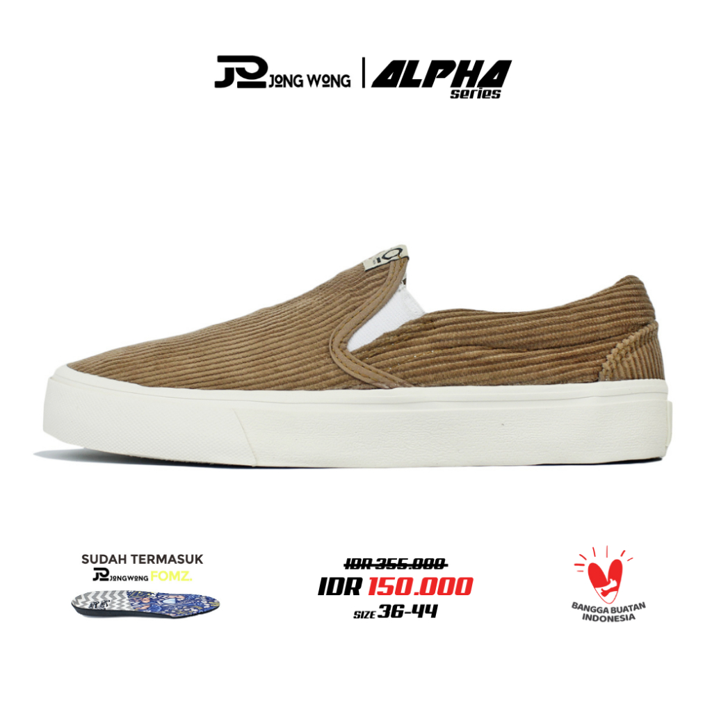 Jual Jong Wong Official - Original Alpha Brown Corduroy Series | Sepatu Slip on Mules Pria ...