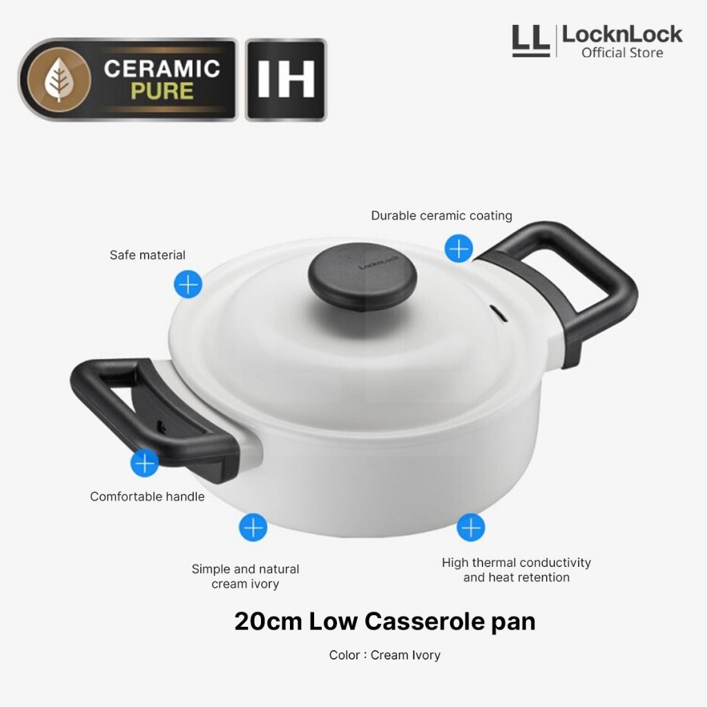 Jual LocknLock Decore Collection Cream Ivory Series Wajan Induksi ...