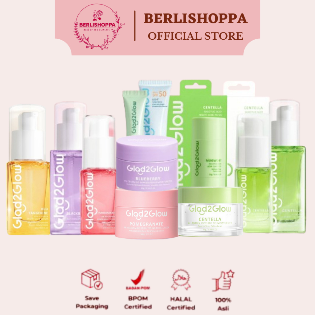 Jual Glad2Glow Pomegranate 5% Niacinamide Brightening Moisturizer ...