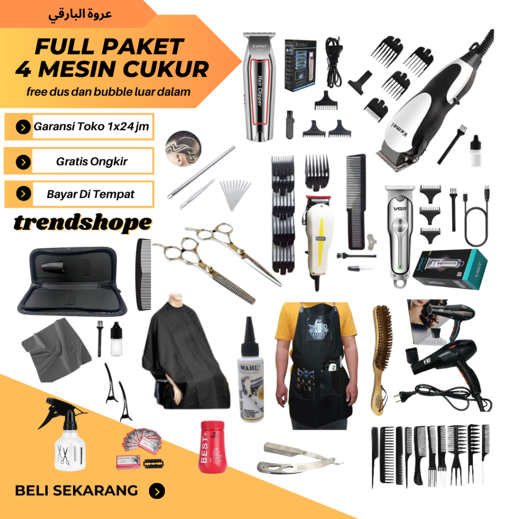 Jual mesin cukur rambut Paket Lengkap Peralatan Usaha Cukur Rambut ...