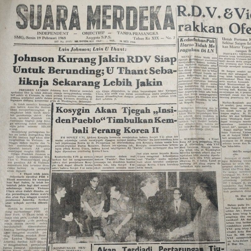Jual Koran Sejarah Perang Vietnam dan G30S Harian Suara Merdeka 1968 2halaman | Shopee Indonesia