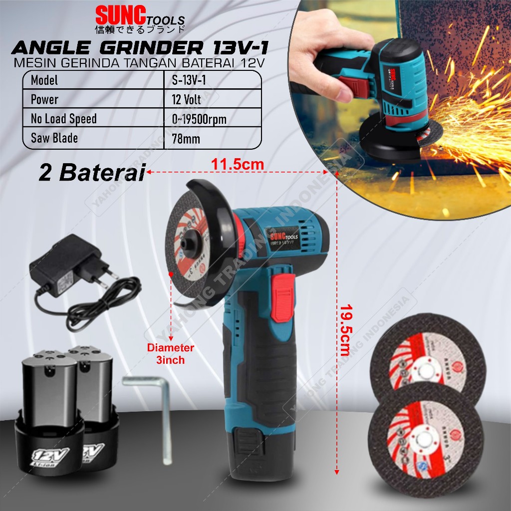 Jual Mesin Gerinda Angle Grinder Gerinda Tangan Gerinda Sudut Mini 12V ...