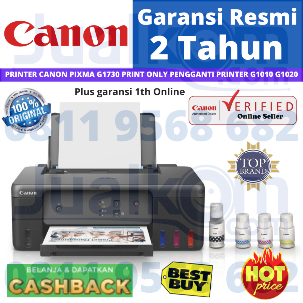 Jual Printer Canon Pixma Ink Efficient G1730 Pengganti Printer G1010 9577