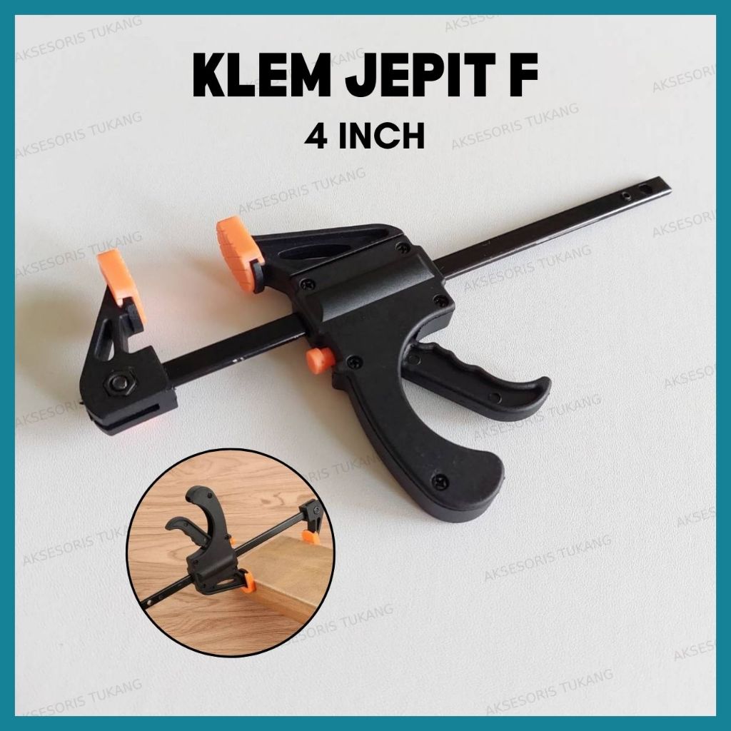 Jual Klem F Alat Penjepit Kayu 4" Clamp Clip Press Bar Catok DIY ...