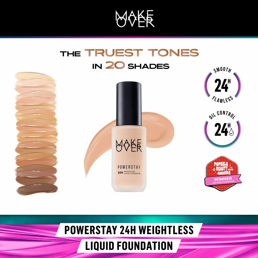 Jual MAKE OVER Powerstay 24H Weightless Liquid Foundation 40 ml ...