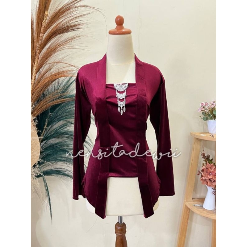 Jual Kebaya Cantik / Kebaya Bludru Kutubaru - Warna Pastel | Shopee ...