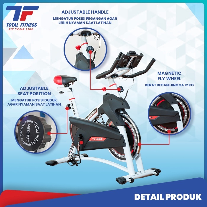 Jual Alat Fitness Sepeda Total Fitness Sepeda Statis TL-930 Spinning ...
