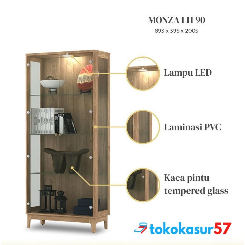 Jual Lemari Pajangan / Lemari Hias / Lemari Display MONZA LH 90 Avantie | Shopee Indonesia