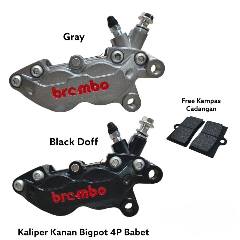 Jual Kaliper Caliper Depan Kiri Kanan Babet Axial Big Pot 4 Piston 4P Black Grey Kaliper 4 ...