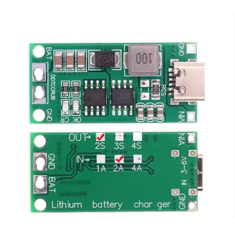 Jual READY STOCK 2s !!! Modul Step Up Charger BMS 2S 2A Type C input DC 3 7-6V | Shopee Indonesia