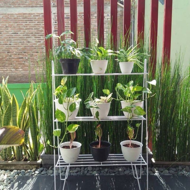Jual Rak Bunga / Rak bunga besi susun 3 / rak sepatu / rak pot besi ...