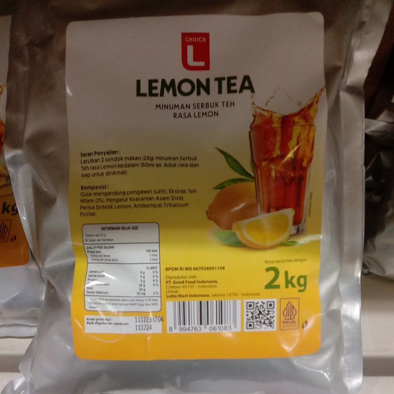 Jual Choice L Minuman Serbuk Teh Rasa Lemon 2 kg | Shopee Indonesia