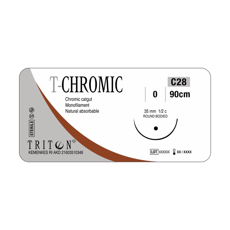 Jual BENANG TRITON T-CHROMIC CATGUT NaturL Absorbable ECERAN* | Shopee ...