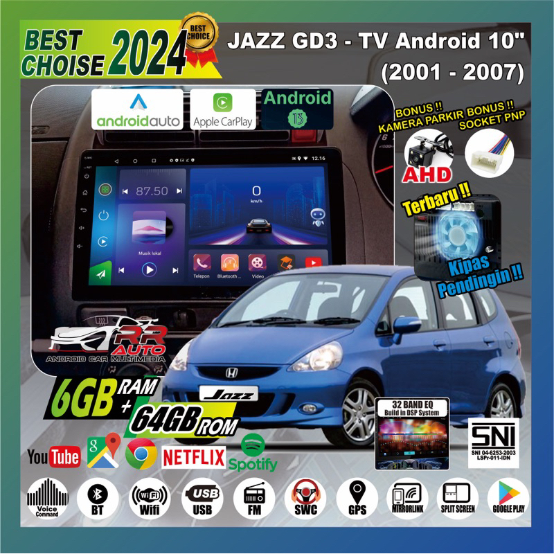 Jual Jazz City GD3 2002-2007 | 6+64gb ,Tape TV Mobil,Headunit Android ...