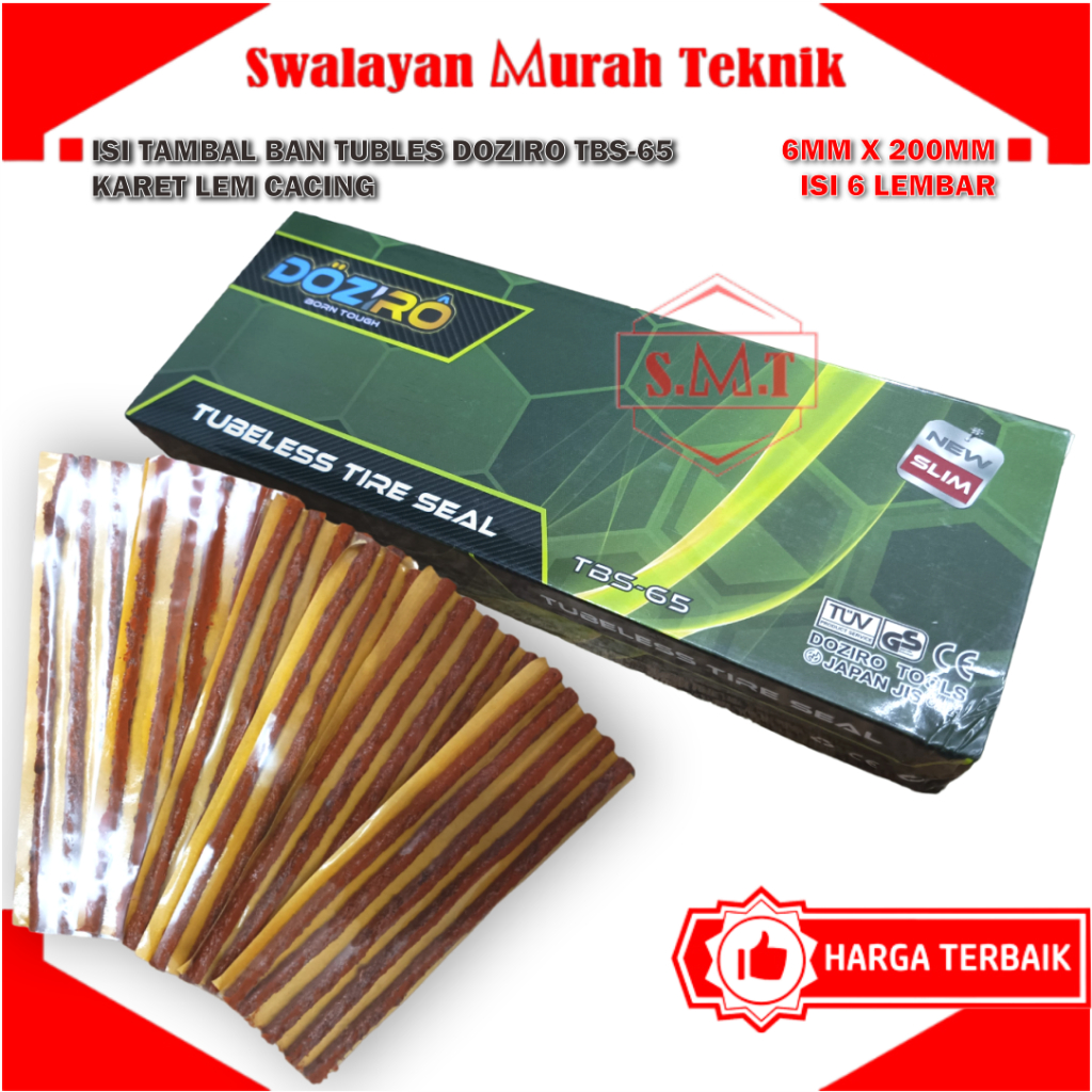 Jual Isi Tambal Ban Tubles DOZIRO TBS-65 Karet Lem Cacing 6MM (Besar ...