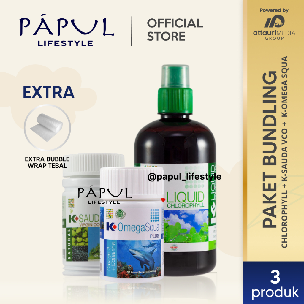 Jual [Bundling] Liquid Chlorophyll Omega Squa Sauda VCO Papul Lifestyle ...