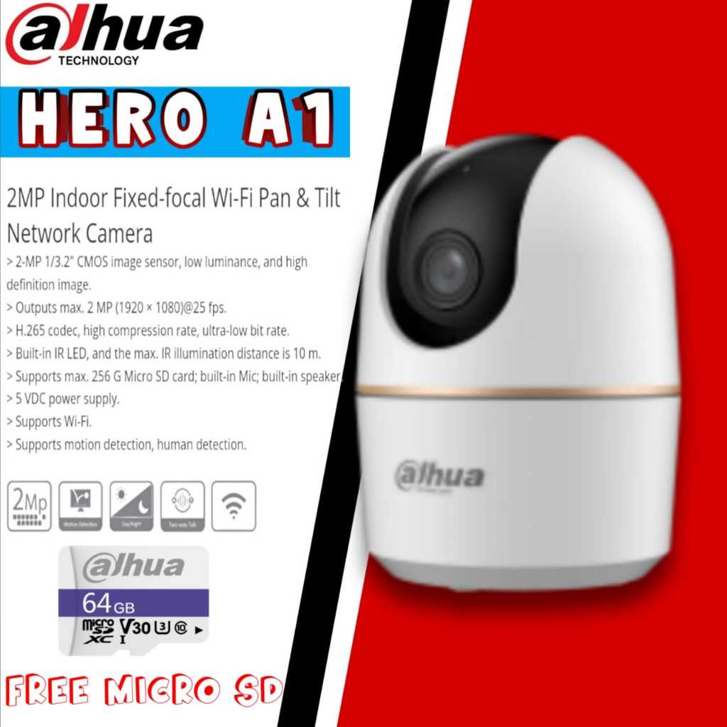 Jual Dahua Hero A1 2MP Camera Indoor WiFi Pan&Tilt Network | Shopee Indonesia