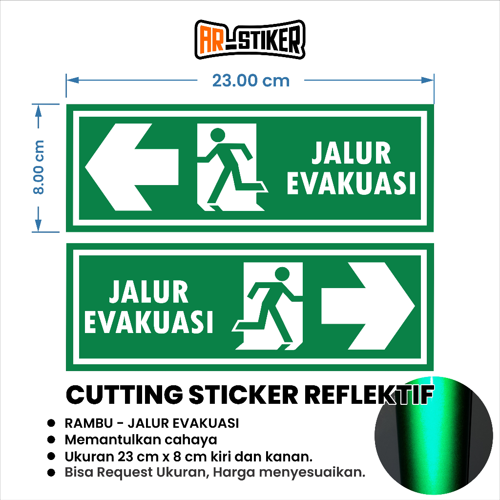 Jual Stiker Rambu Jalur Evakuasi Reflektif | Shopee Indonesia