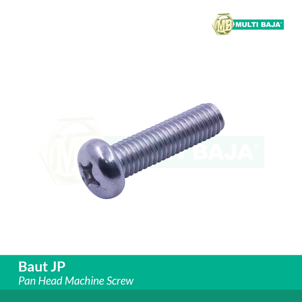 Jual Baut JP Stainless Steel 304 M2 x 6 (Pan Head Machine Screw ...