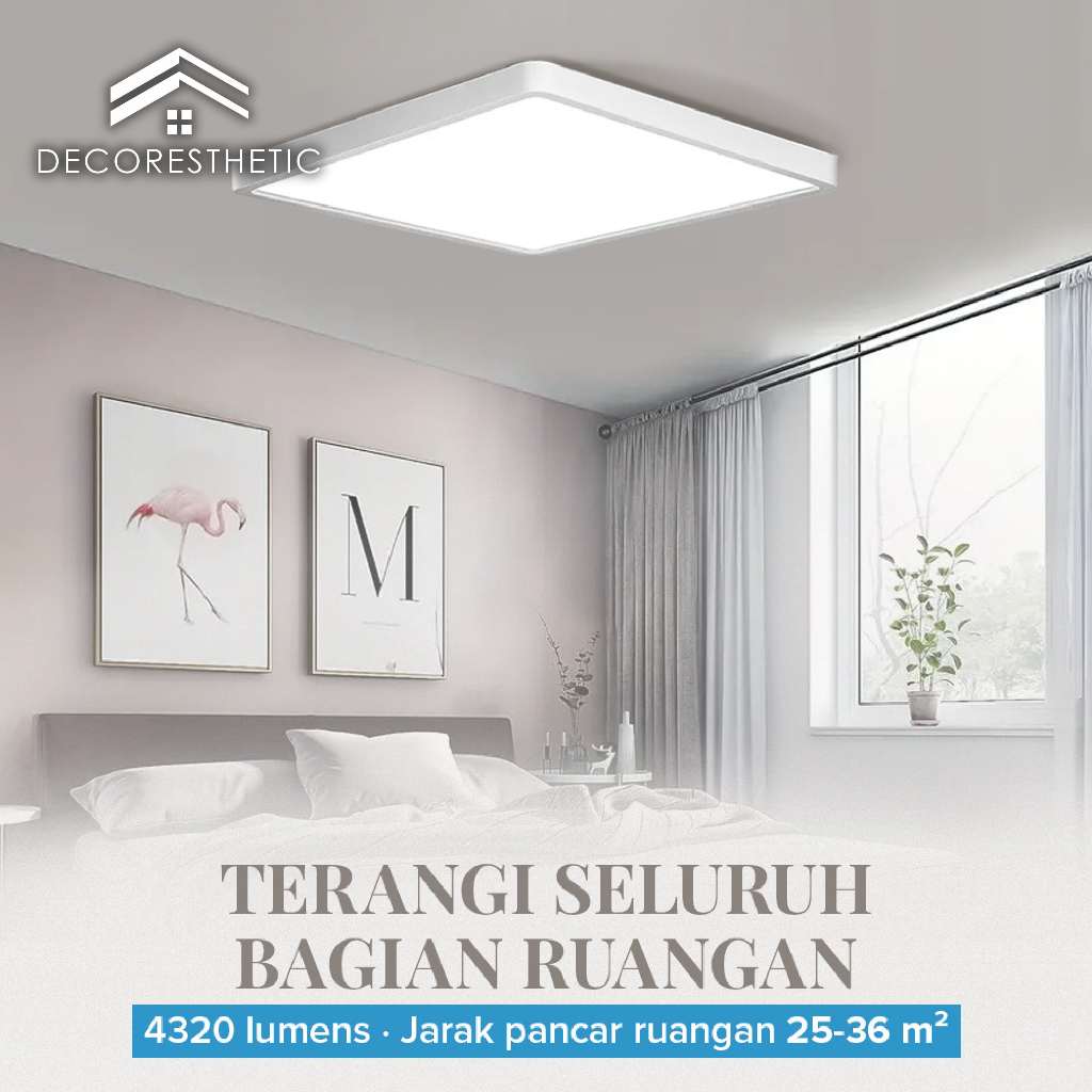 Jual Lampu Plafon Square Putih Modern Minimalis 48W 40 CM Lampu Ceiling ...