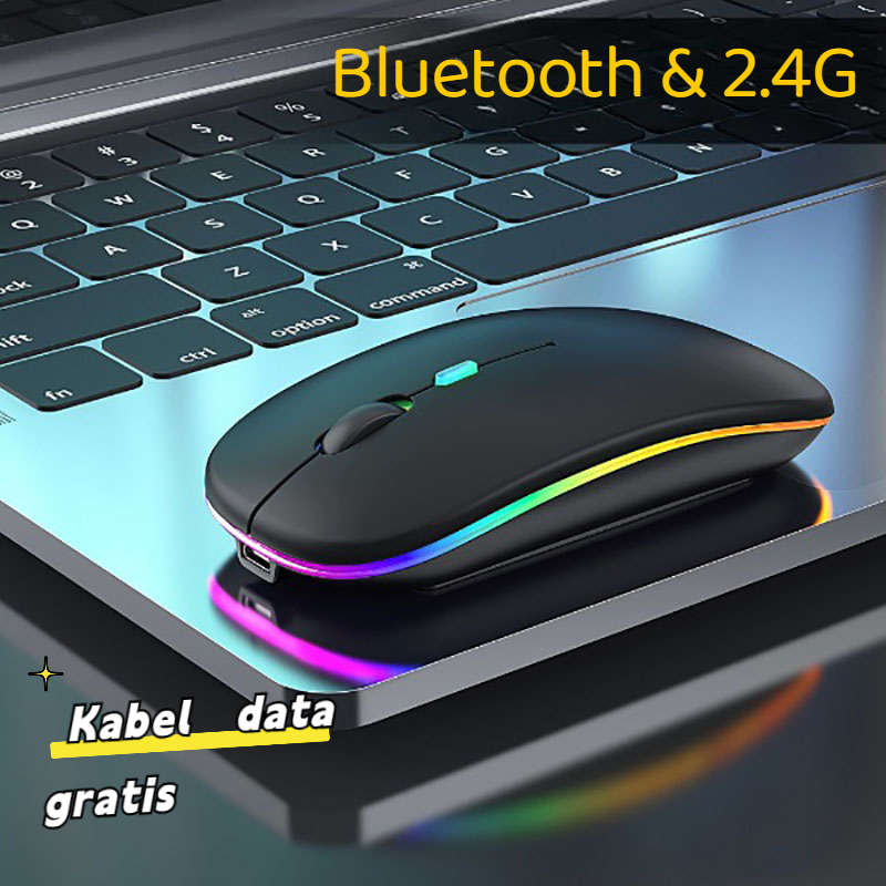 Jual Silent Wireless Mouse 2.4G Rechargeable 2.4G Wireless Bluetooth ...
