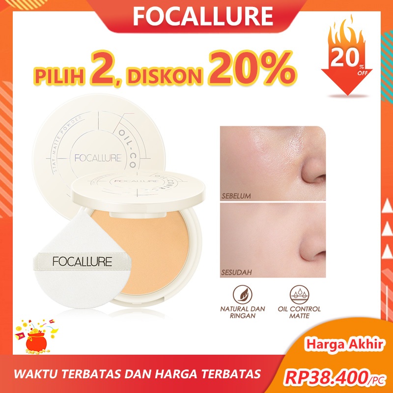 Jual FOCALLURE Oil Control Bedak Padat Powder Matte Pressed Powder ...
