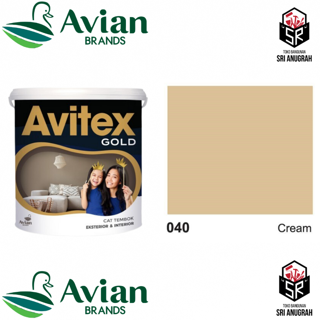 Jual Cat Tembok Dinding AVIAN AVITEX GOLD Interior Exterior 5KG ...