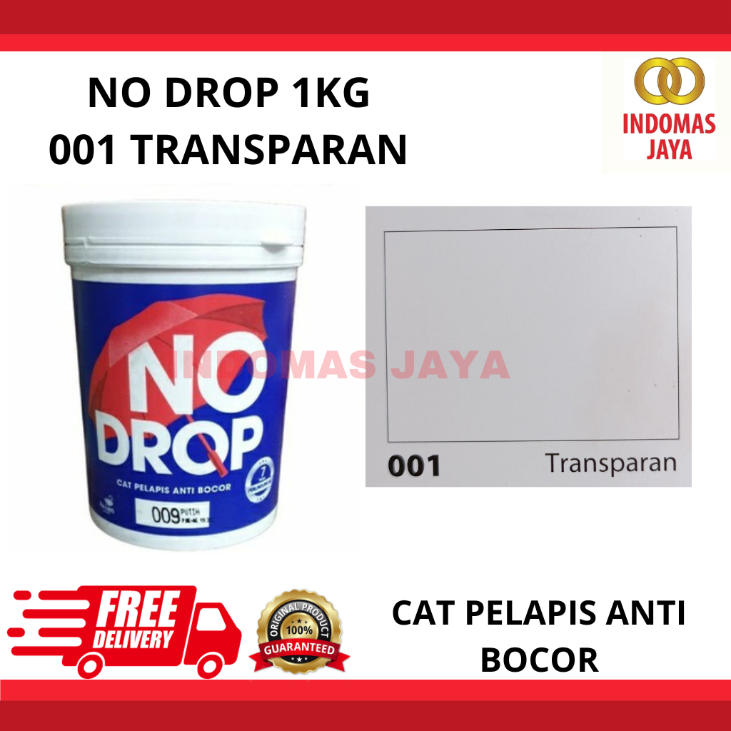 Jual CAT ANTI BOCOR KEDAP AIR WATERPROOFING 1KG 1 KG transparan 001 NODROP / NO DROP 1KG GALONAN ...