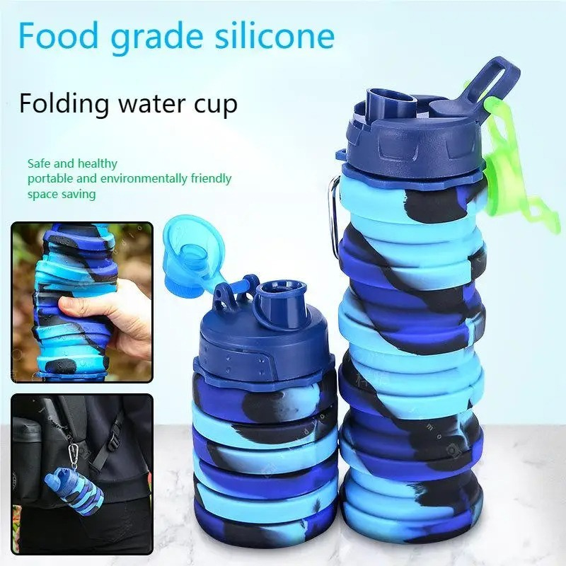 Jual Botol Minum Lipat Slicon Telescopic 500ml / Water Bottle | Shopee ...
