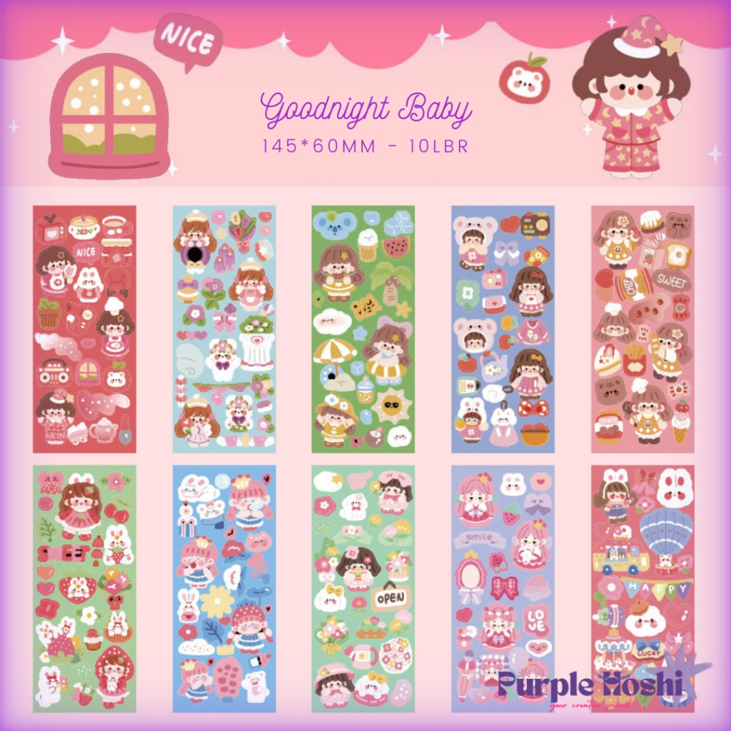 Jual Purple Hoshi Sticker 10 Lembar Fourth Series Lucu Cartoon Kids ...
