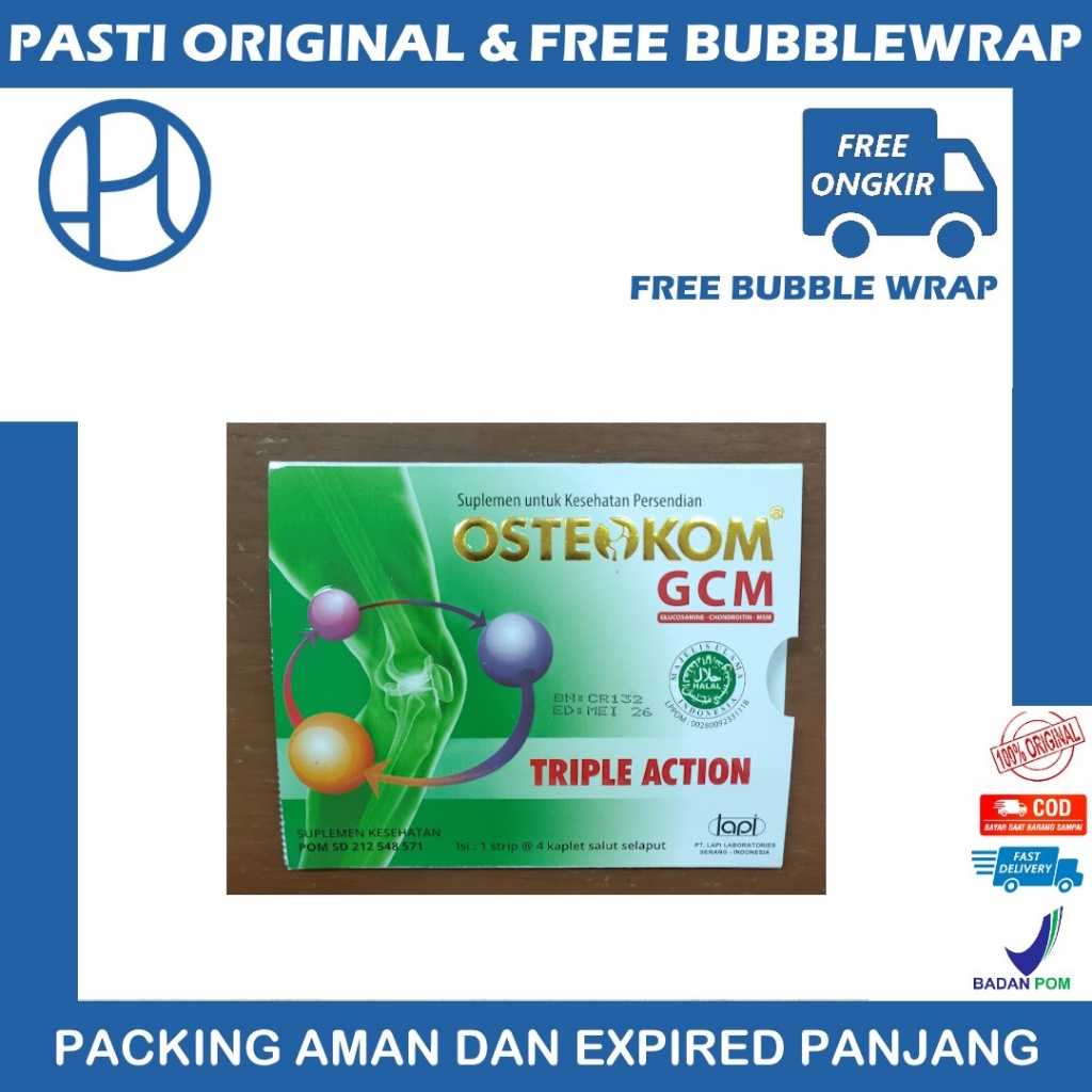 Jual OSTEOKOM GCM STRIP ISI 4 TABLET | Shopee Indonesia
