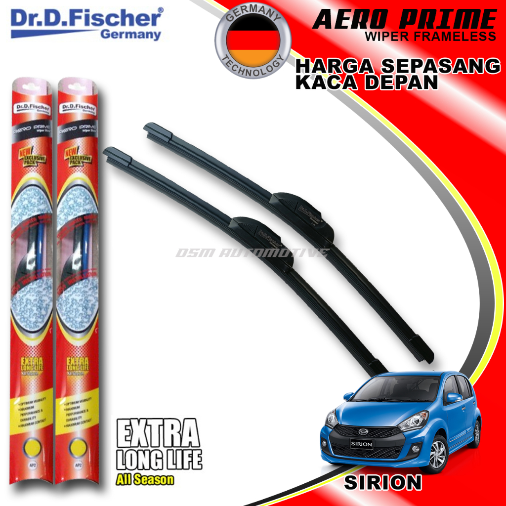 Jual Wiper Mobil Frameless Sepasang Kaca Depan Sirion Dr D Fischer Aero ...
