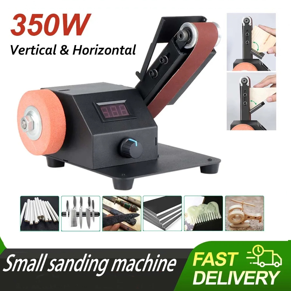 Jual 350W Vertikal & Horisontal Mini Belt Sander Electric Sanding untuk Poles Kayu Kecil Angle ...